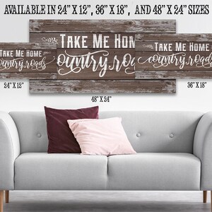 Country Roads Large Canvas Wallnot Printed on Woodstretched on a Heavy ...