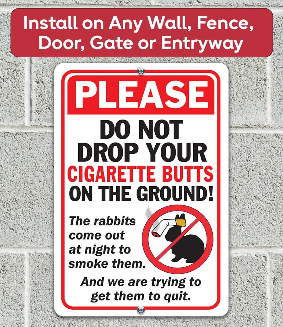 Please Do Not Drop Your Cigarette Butts Do Not Throw Butts Sign Metal 8 ...