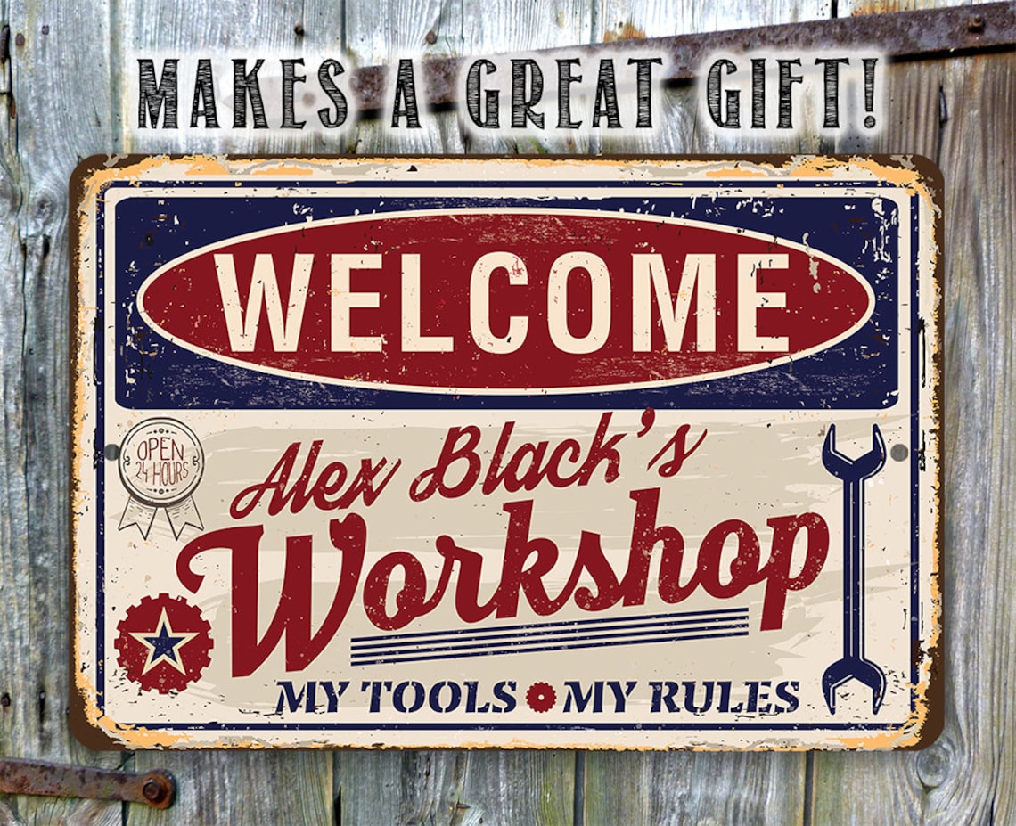 Personalized Workshop Sign 8 X 12 or 12 X - Etsy