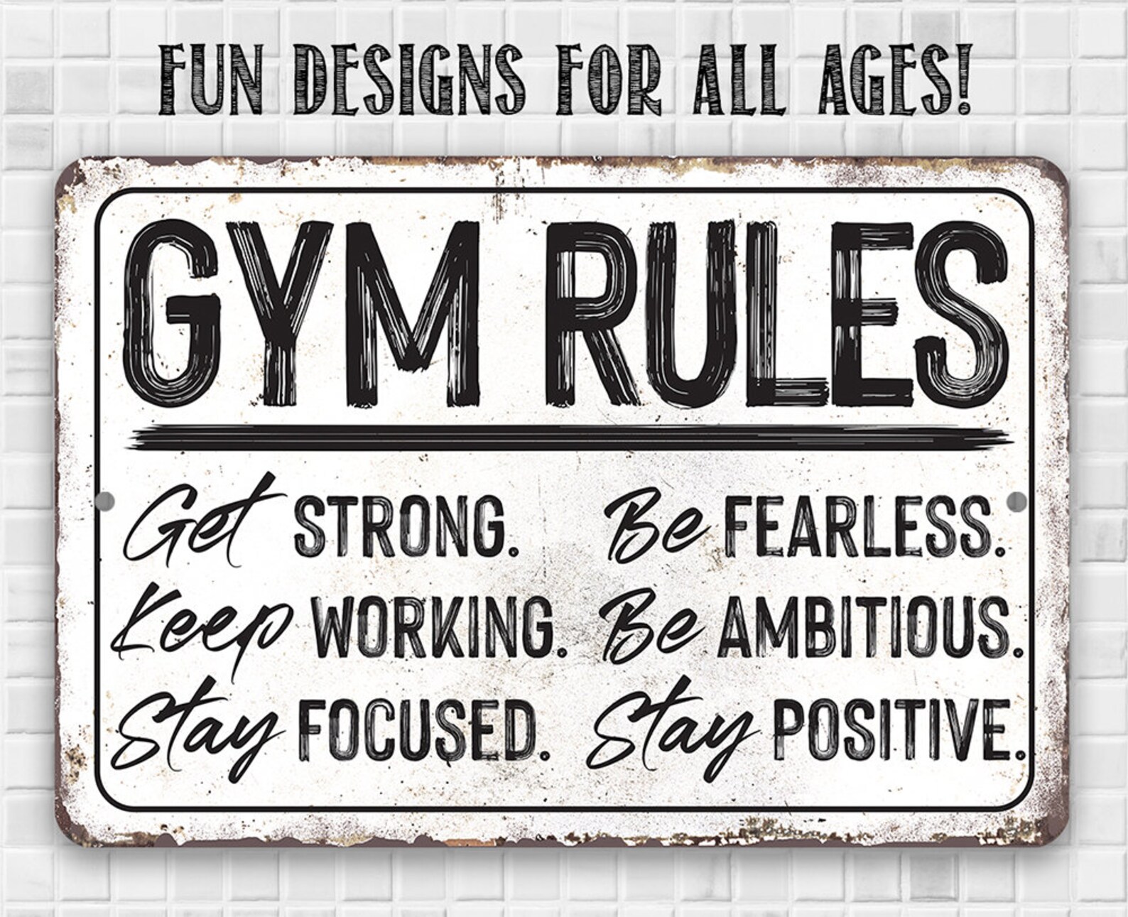 Gym Rules 8 X 12 or 12 X 18 Aluminum Tin Awesome Metal Poster - Etsy