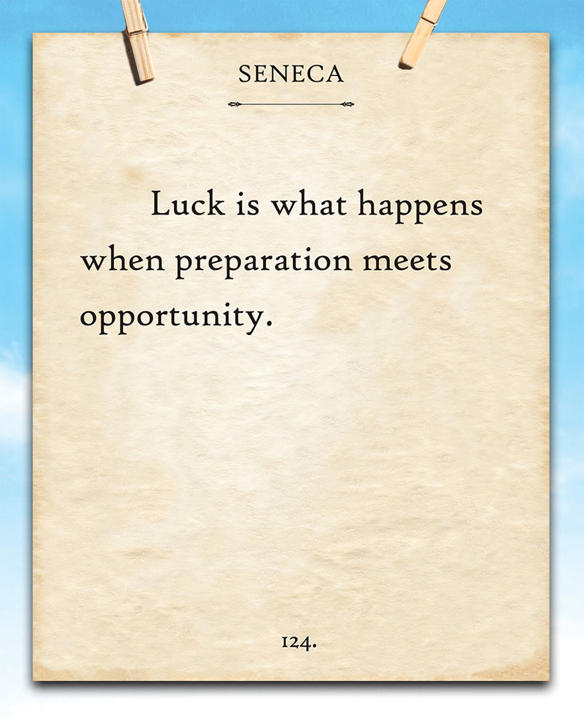 Seneca Quote Luck is What Happens 11x14 Unframed - Etsy