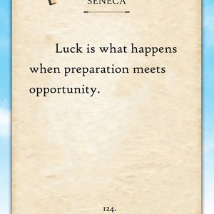 Seneca Quote Luck is What Happens 11x14 Unframed Typography Book Print ...