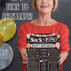 Instant Digital Download Celebrating the Year 1959 Birthday Rose Gold ...