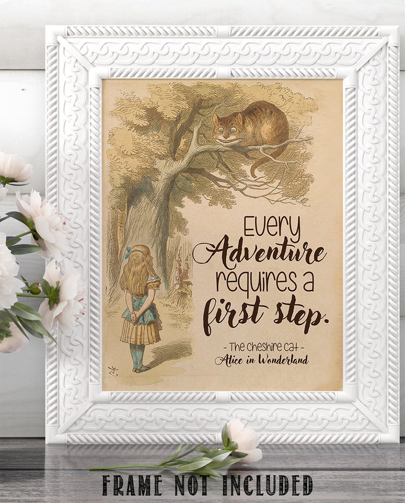 Every Adventure Requires A First Step Cheshire Cat 11x14 - Etsy