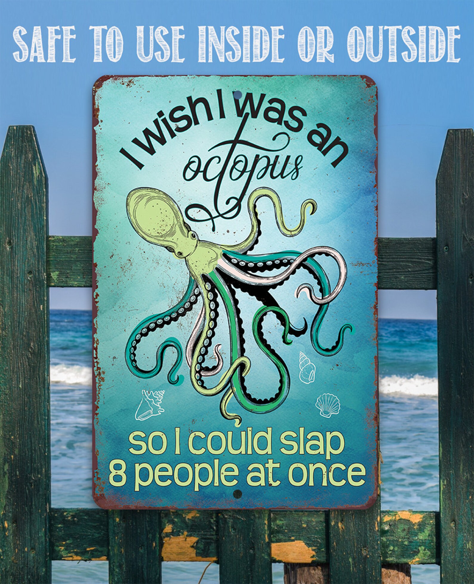 Tin I Wish I Was an Octopus Metal Sign 8 X 12 - Etsy