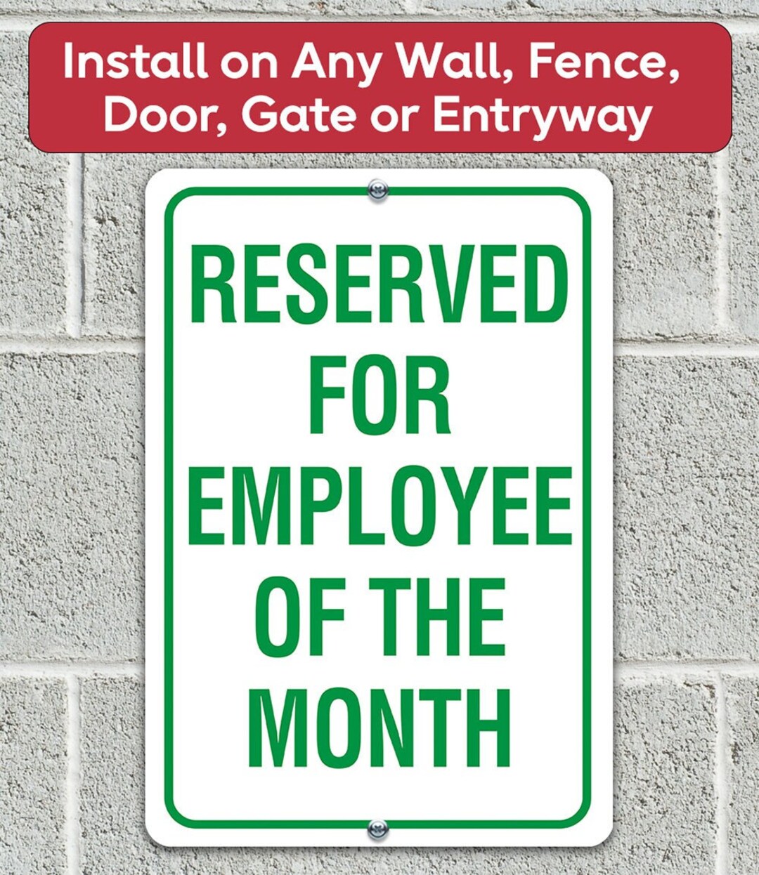Reserved for Employee of the Month 8 X 12 or 12 X 18 Aluminum Tin ...
