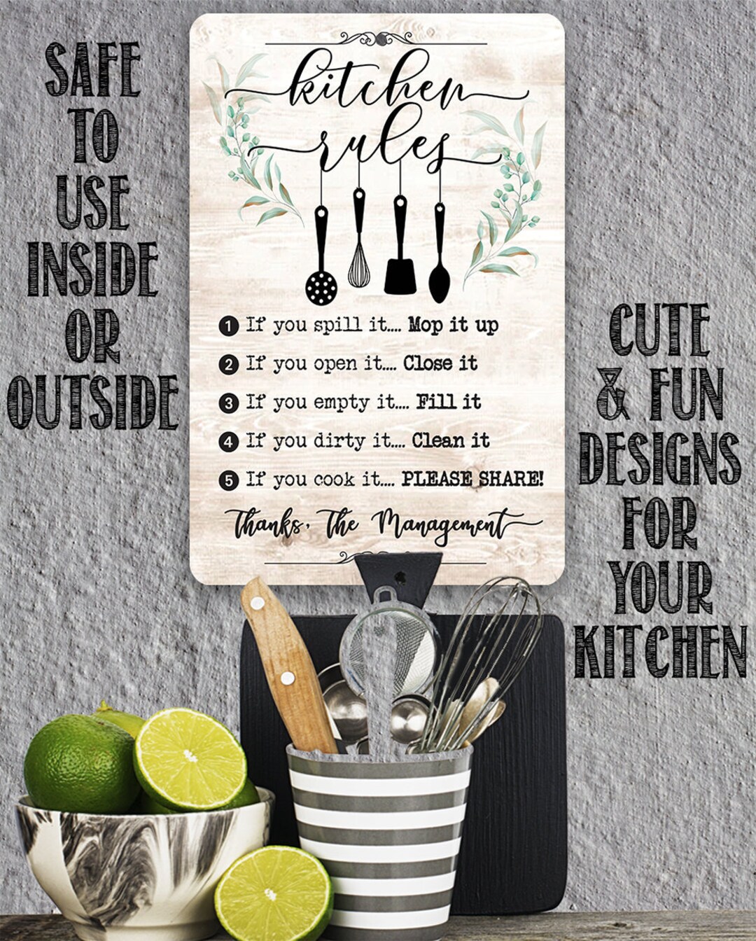 Kitchen Rules 8 X 12 or 12 X 18 - Etsy