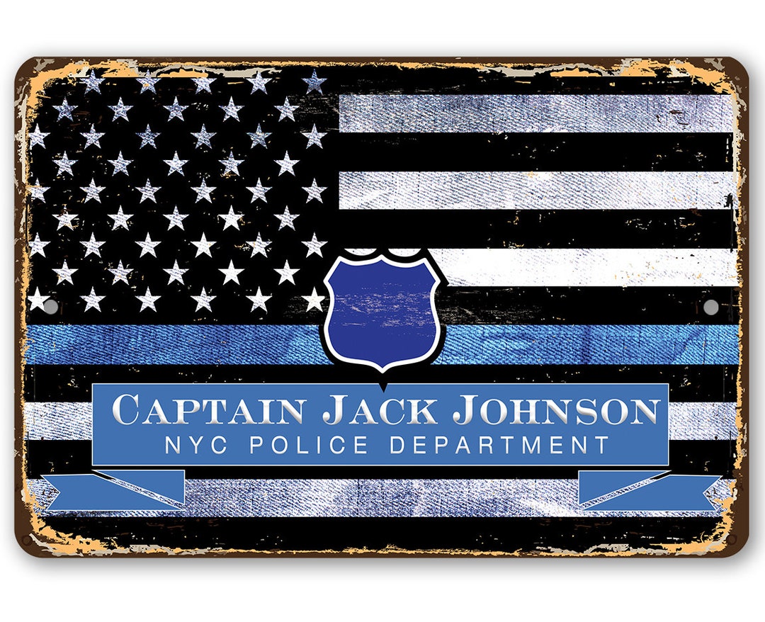 Personalized Metal Sign-blue Line Police - Etsy