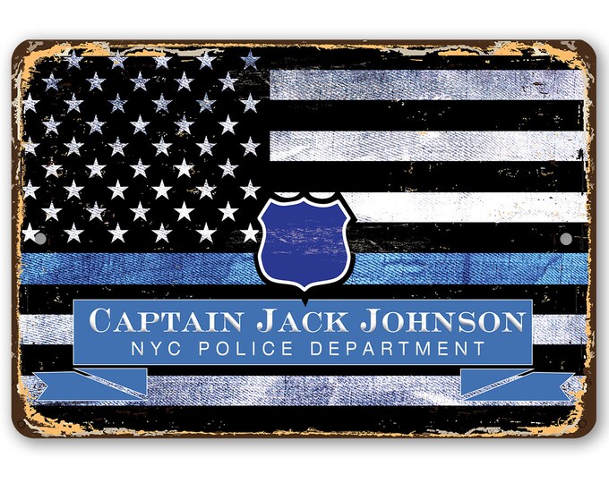 Personalized Metal Sign-blue Line Police Support-8x12/12x18 Indoor ...