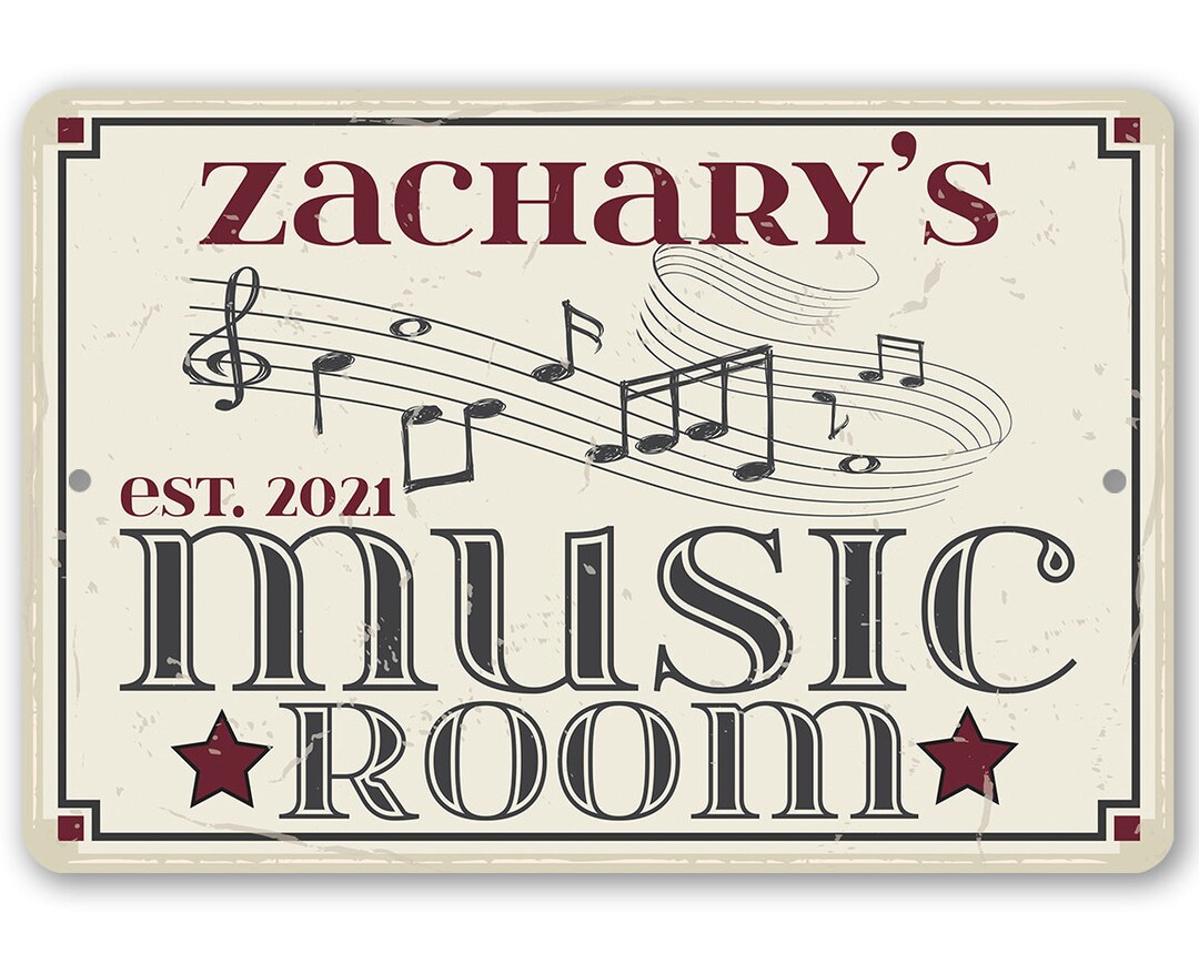 Personalized Music Room Sign 8 X 12 or 12 X 18 Use Indoor/outdoor ...