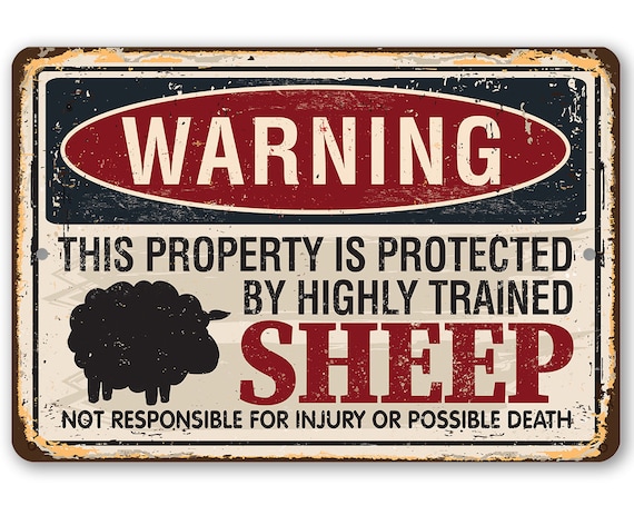 Tin Metal Sign-Property Protected By Sheep-8x 12 | Etsy