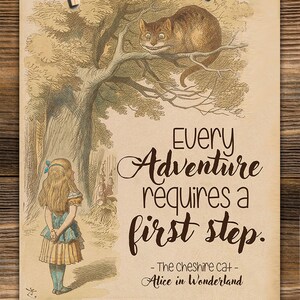 Every Adventure Requires A First Step Cheshire Cat 11x14 Unframed Book ...