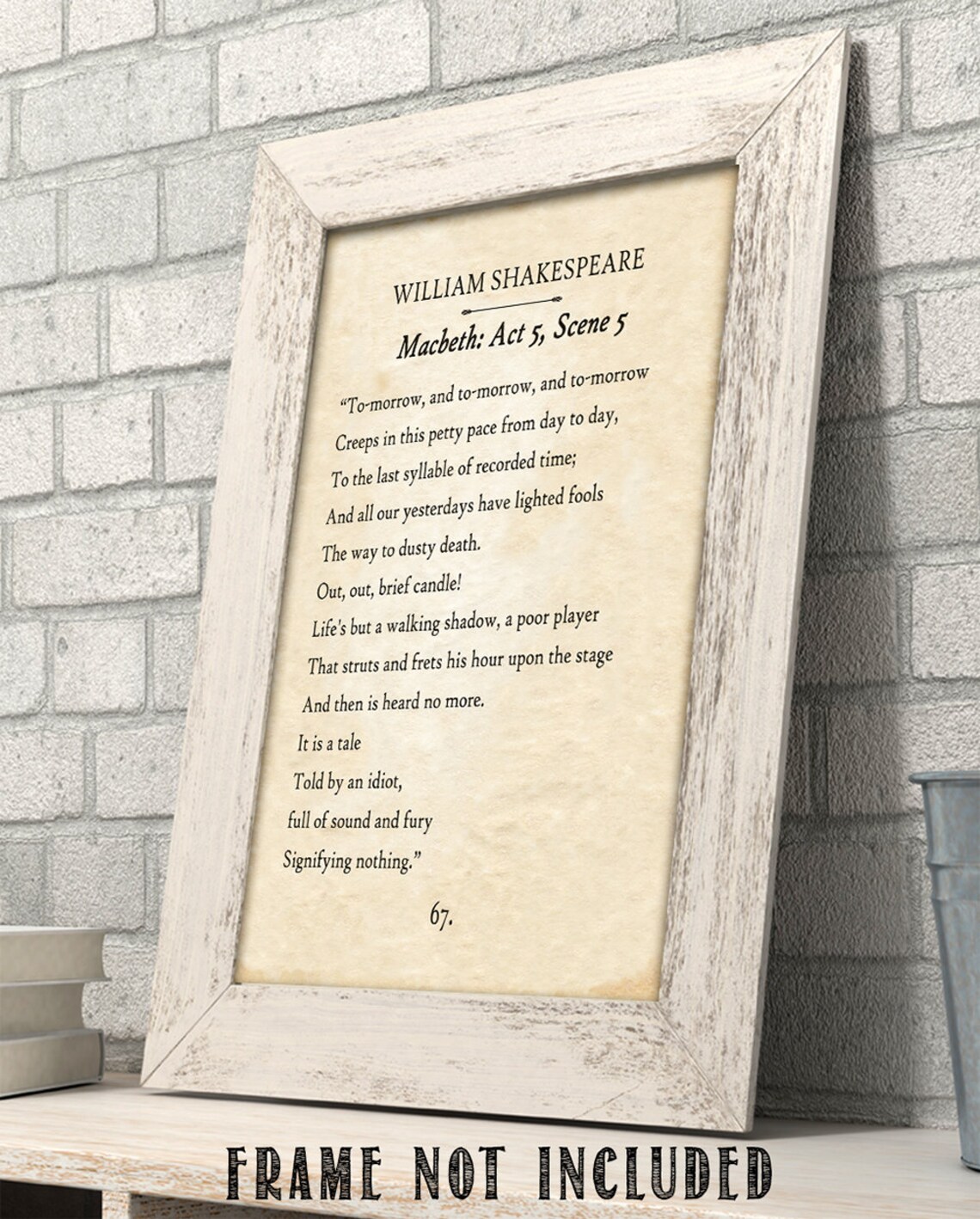 William Shakespeare Macbeth Tomorrow and Tomorrow 11x14 - Etsy