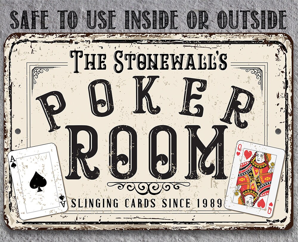 Personalized Poker Room Durable Metal Sign 8 X | Etsy