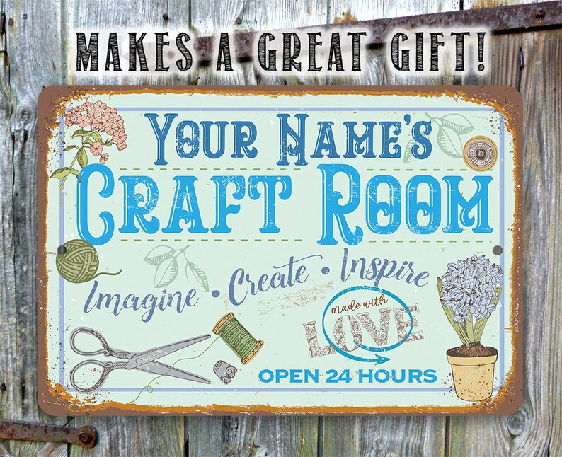 Personalized Metal Sign Craft Room Tin 8x12 or 12x18 Use - Etsy