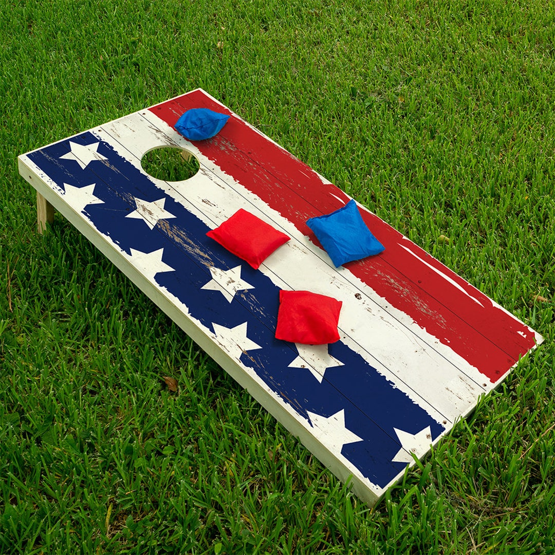Set of 2 Corn Hole Decal, Stars and Stripes Board Wrap, Professional ...