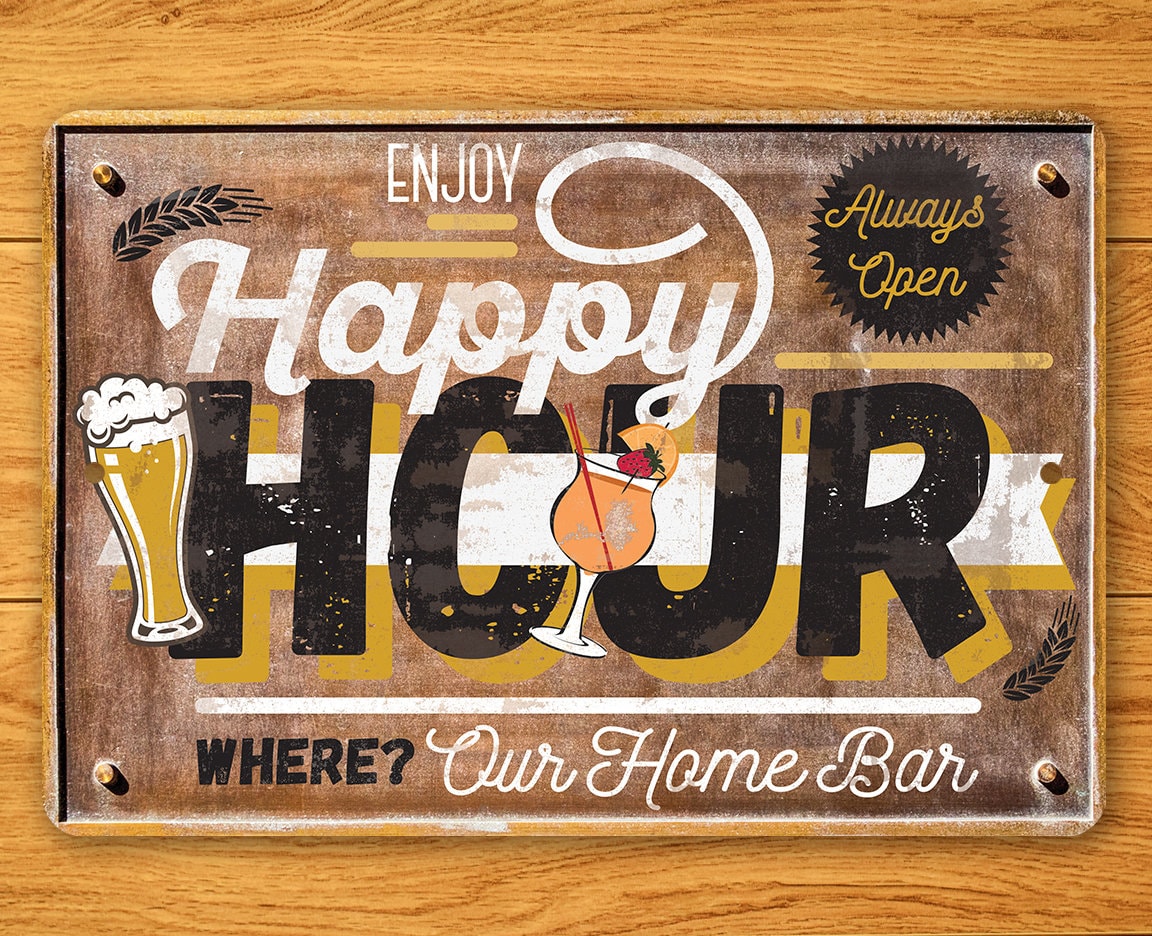 Happy Hour Bar Room Decor Choose 8x12 or - Etsy Nederland