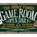 Personalized Game Room Sign-8 X 12 or 12 X 18 Aluminum Tin Awesome ...