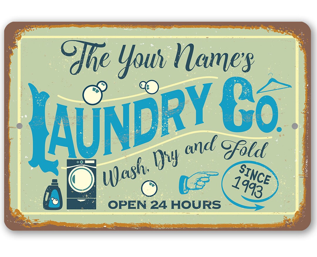 Tin Personalized Laundry Metal Sign-8x12/12x18 Indoor/outdoor ...
