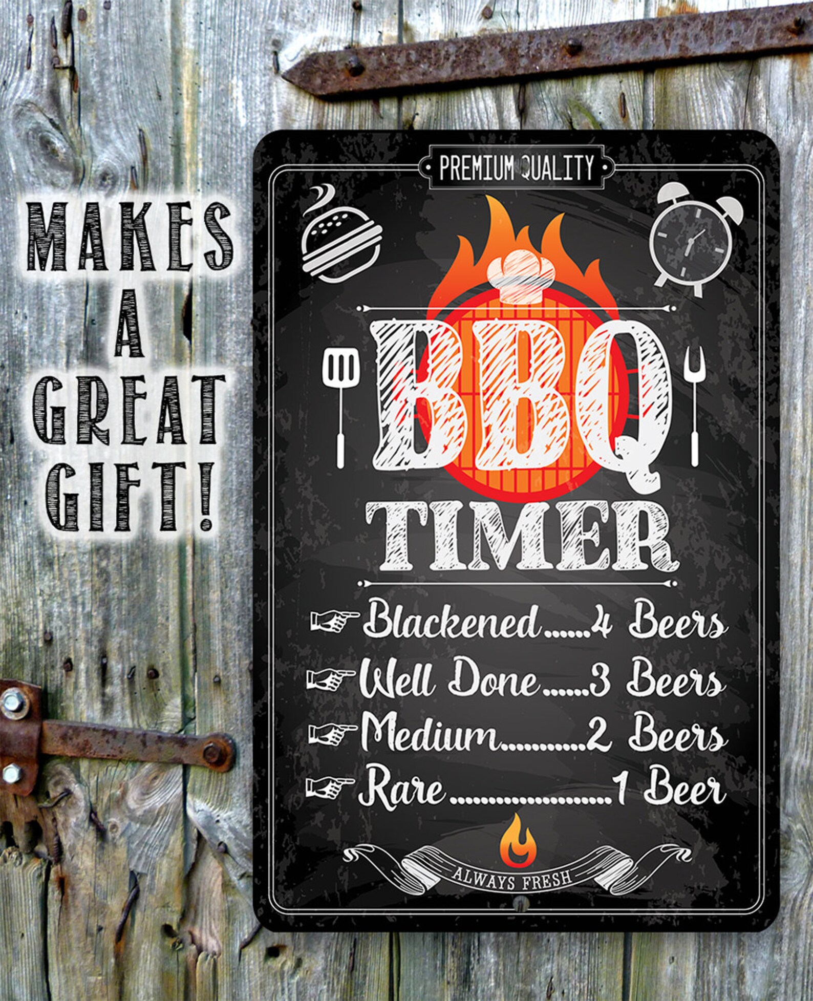 Funny Barbecue Timer Sign 8 x 12 or 12 x | Etsy