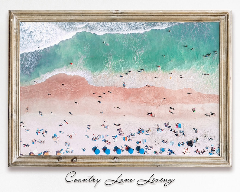 Overhead Beach Scene Seascape Image Download Bright Toned | Etsy