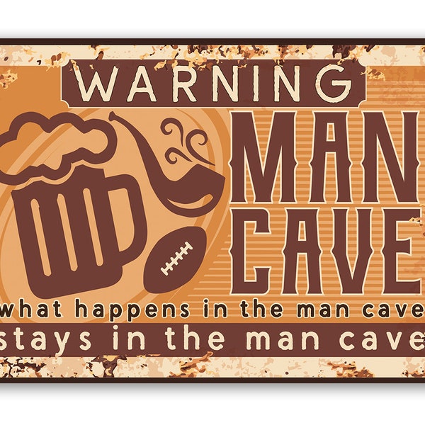 Warning Man Cave - Etsy