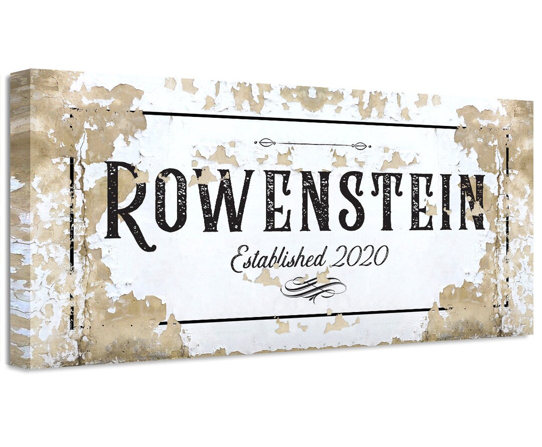 Personalized Large Canvas Family Name Stretched on Wood Great ...