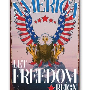 Tin Metal Sign America 8 X 12 or 12 X - Etsy