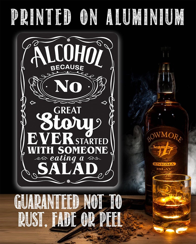 Tin Metal Sign Alcohol Because - Etsy
