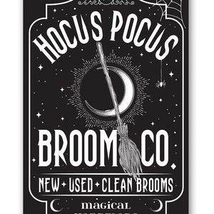 Tin Hocus Pocus Broom Co Metal Sign 8x12 or 12x18 Use Indoor/outdoor ...