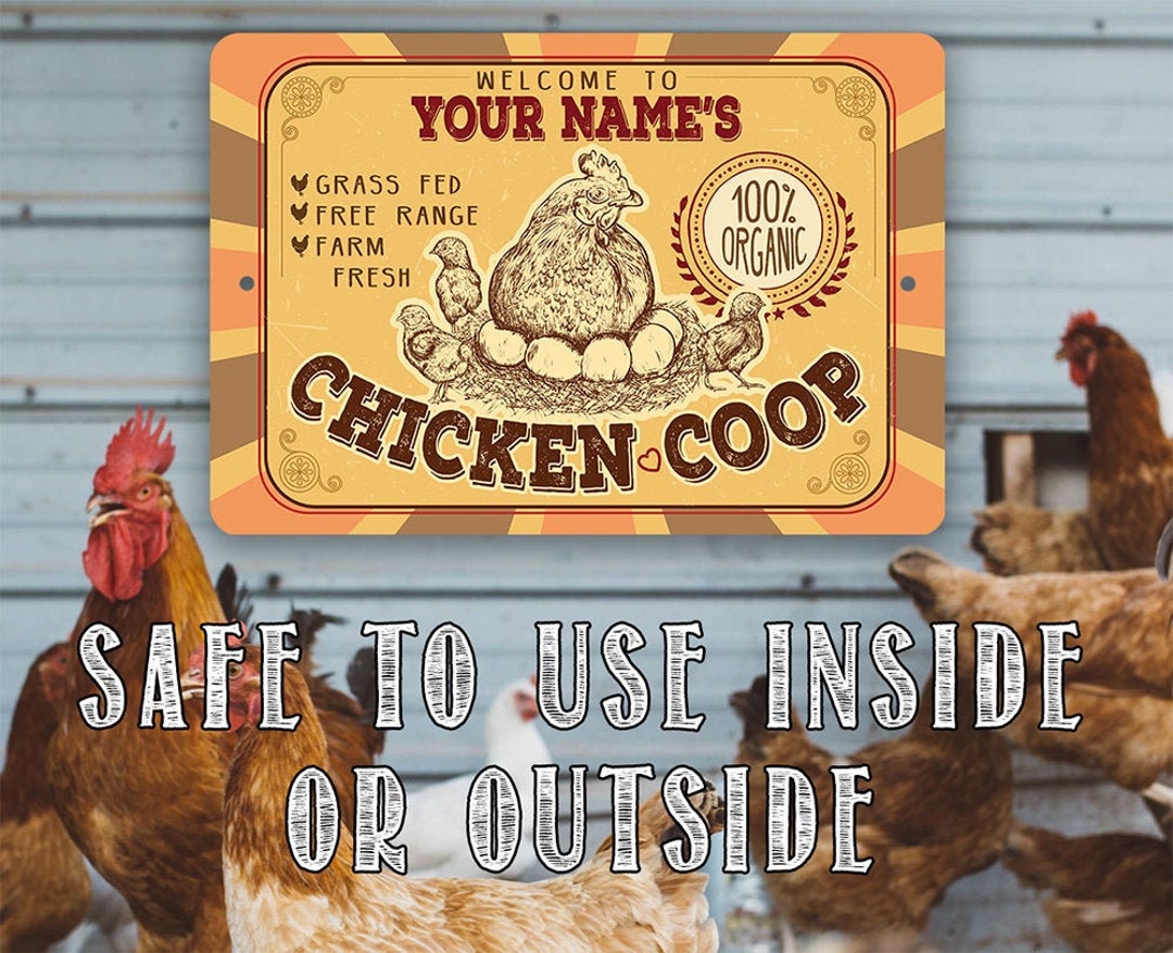 Personalized Metal Sign Chicken Coop Tin 8x12 or 12x18 Indoor/outdoor ...
