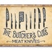 Tin Metal Sign the Butcher's Cut Knives-8 X - Etsy