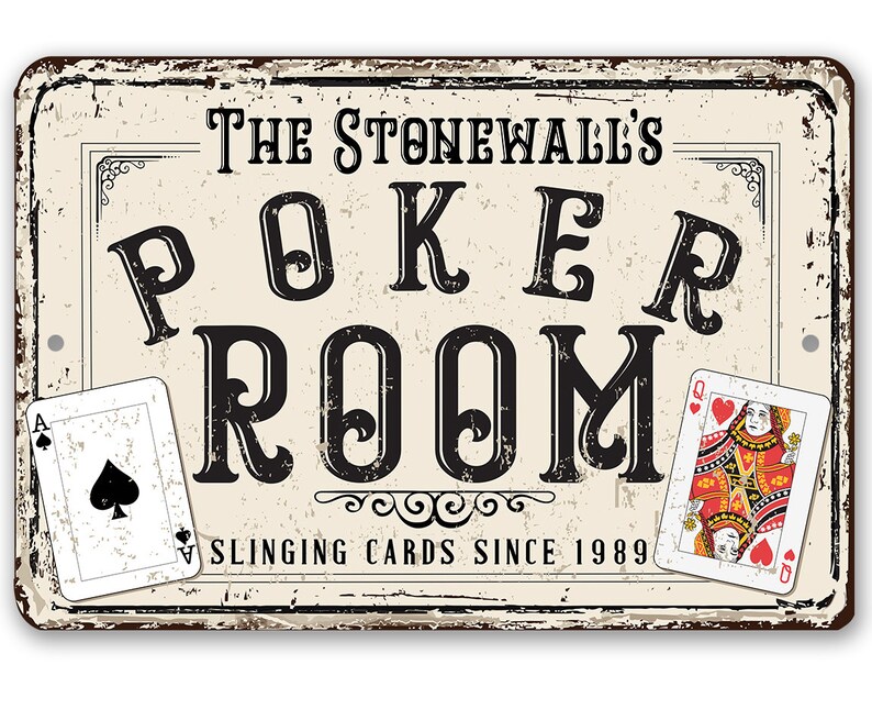 Personalized Poker Room Durable Metal Sign 8 x | Etsy
