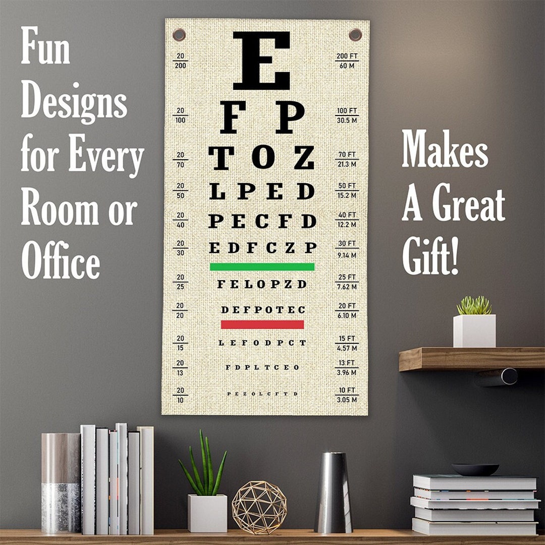 Eye Vision Chart Scroll Canvas Wall Art Large Minimalist Hanging 16 X ...