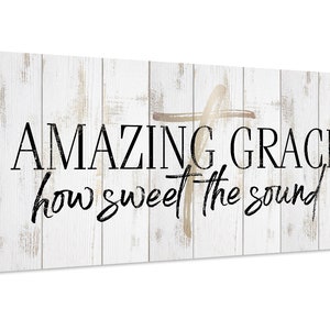 Large Canvas Amazing Grace Stretched on Wood Frame Great Religious ...