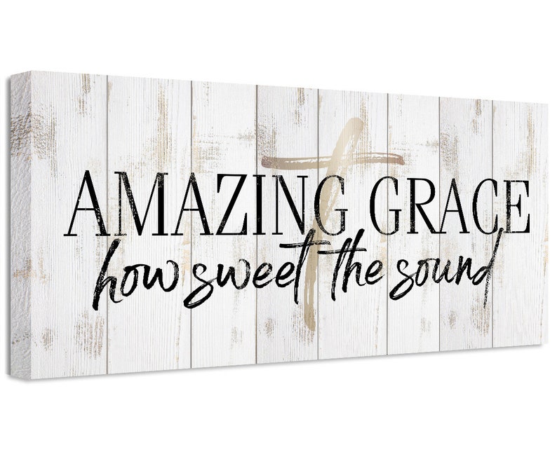 Large Canvas Amazing Grace Stretched on Wood Frame Great - Etsy