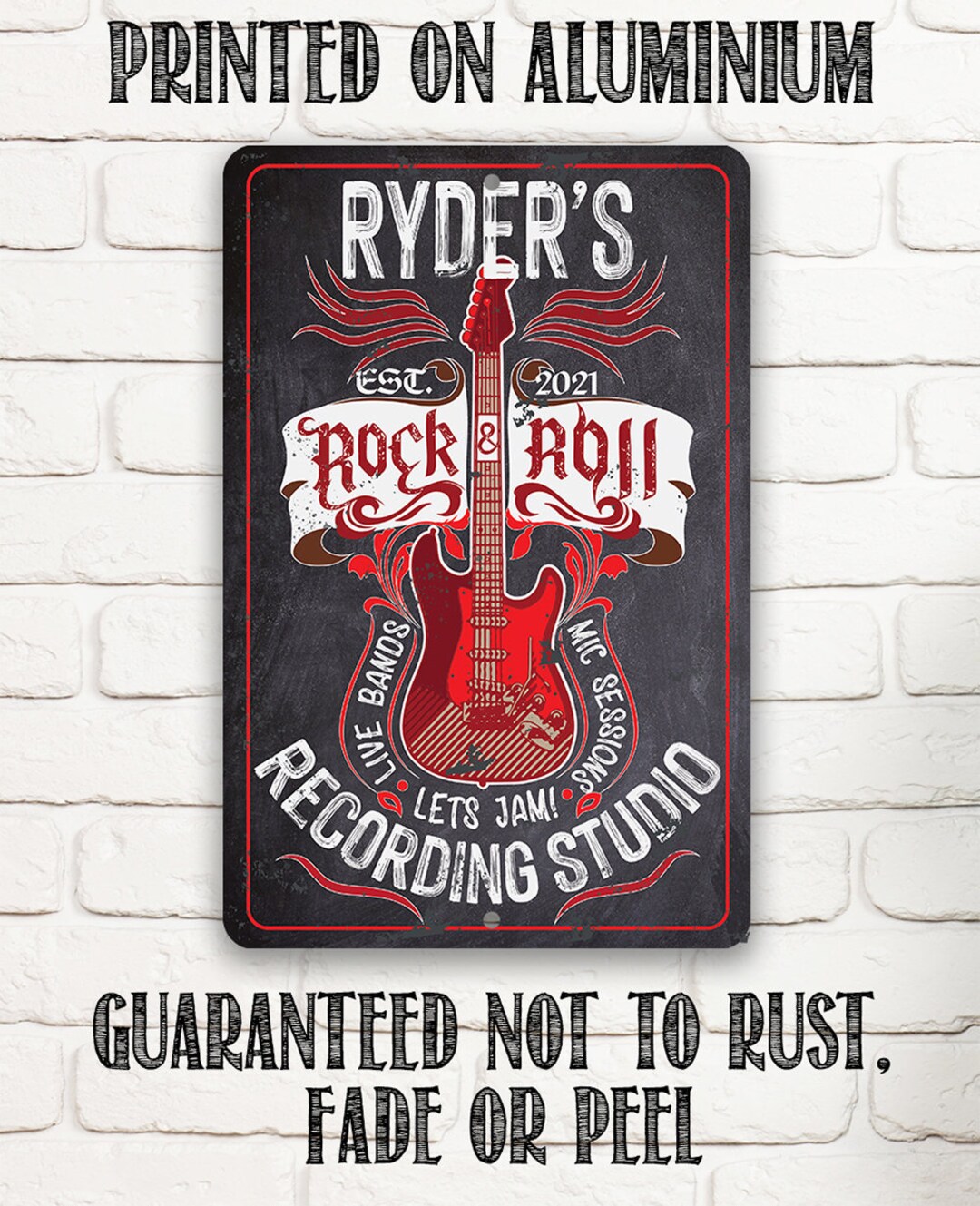 Tin Personalized Rock & Roll Metal Sign 8 X 12 or 12 X 18 Use Indoor ...