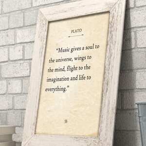 Instant Digital Download Plato Music Gives A Soul to the - Etsy