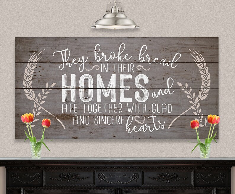 Large Canvas They Broke Bread Stretched on a Heavy Wood - Etsy