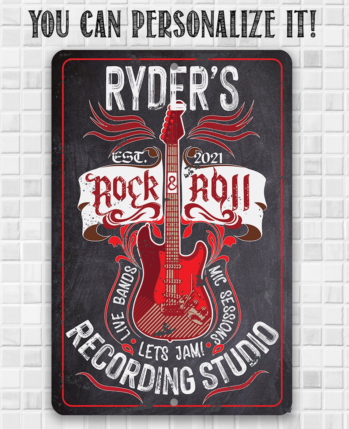 Tin Personalized Rock & Roll Metal Sign 8 X 12 - Etsy