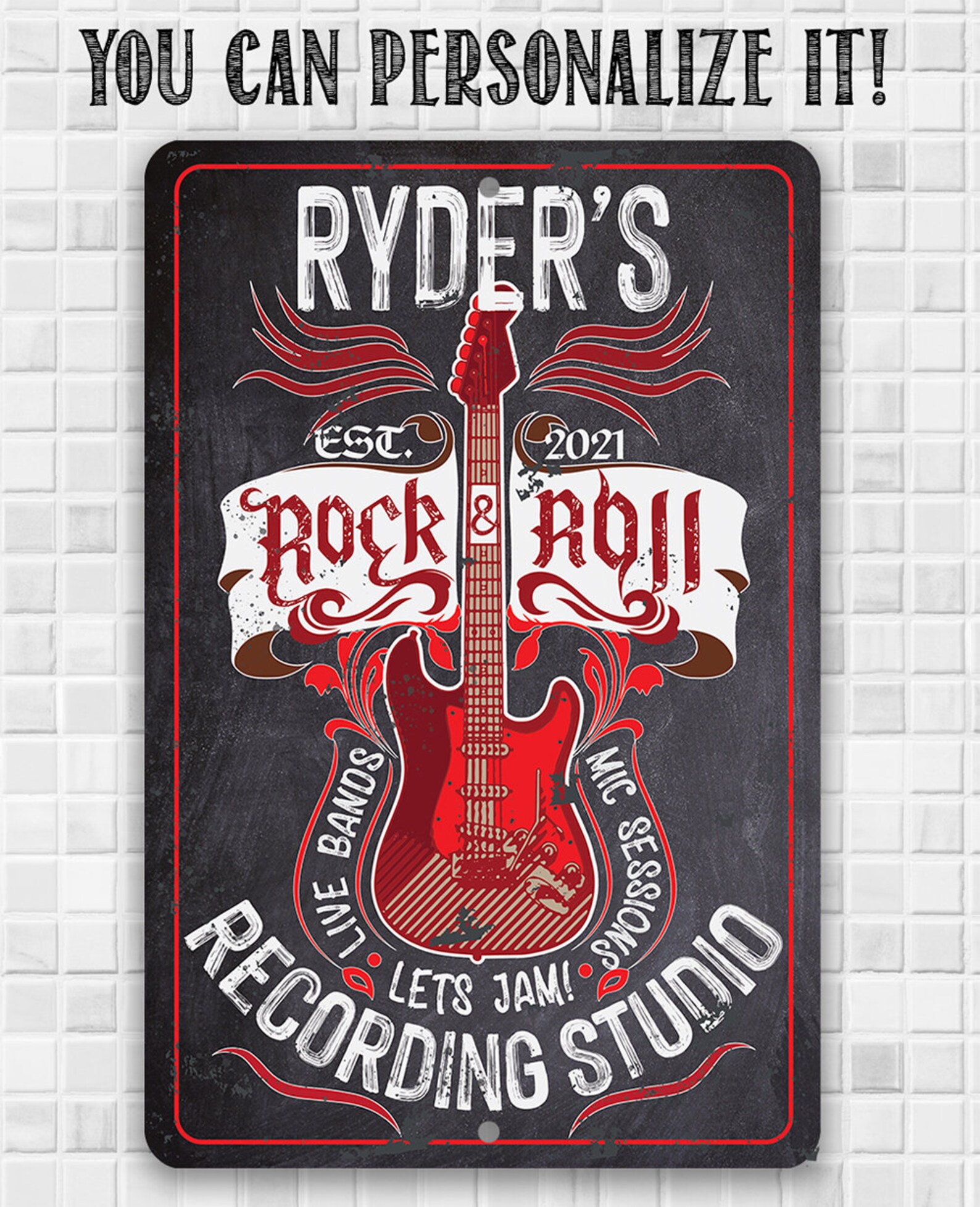 Tin Personalized Rock & Roll Metal Sign 8 X 12 - Etsy