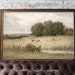 Meadow Stream Landscape Oil Painting Cool Toned Vintage Rustic Art ...