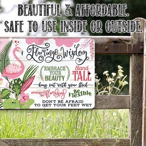 Tin Metal Sign Flamingo Wisdom 8x12 / 12x18 Indoor/outdoor Great Gift ...