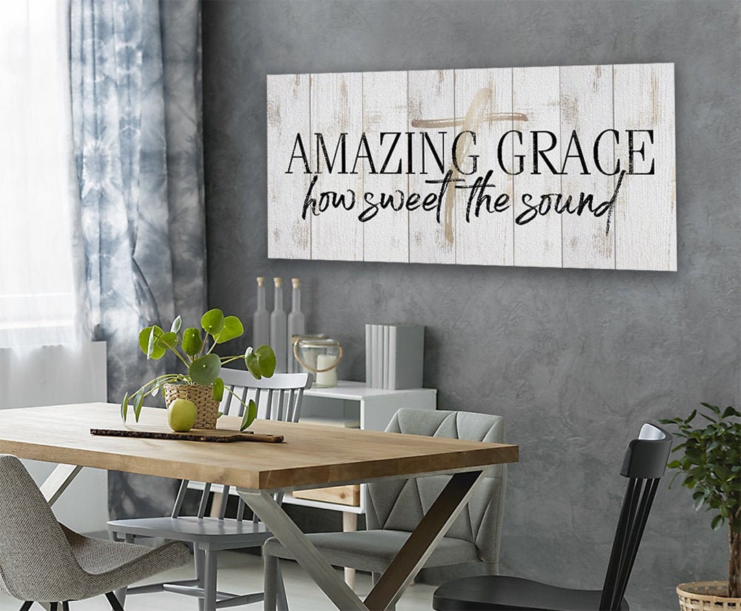 Large Canvas Amazing Grace Stretched on Wood Frame Great Religious ...