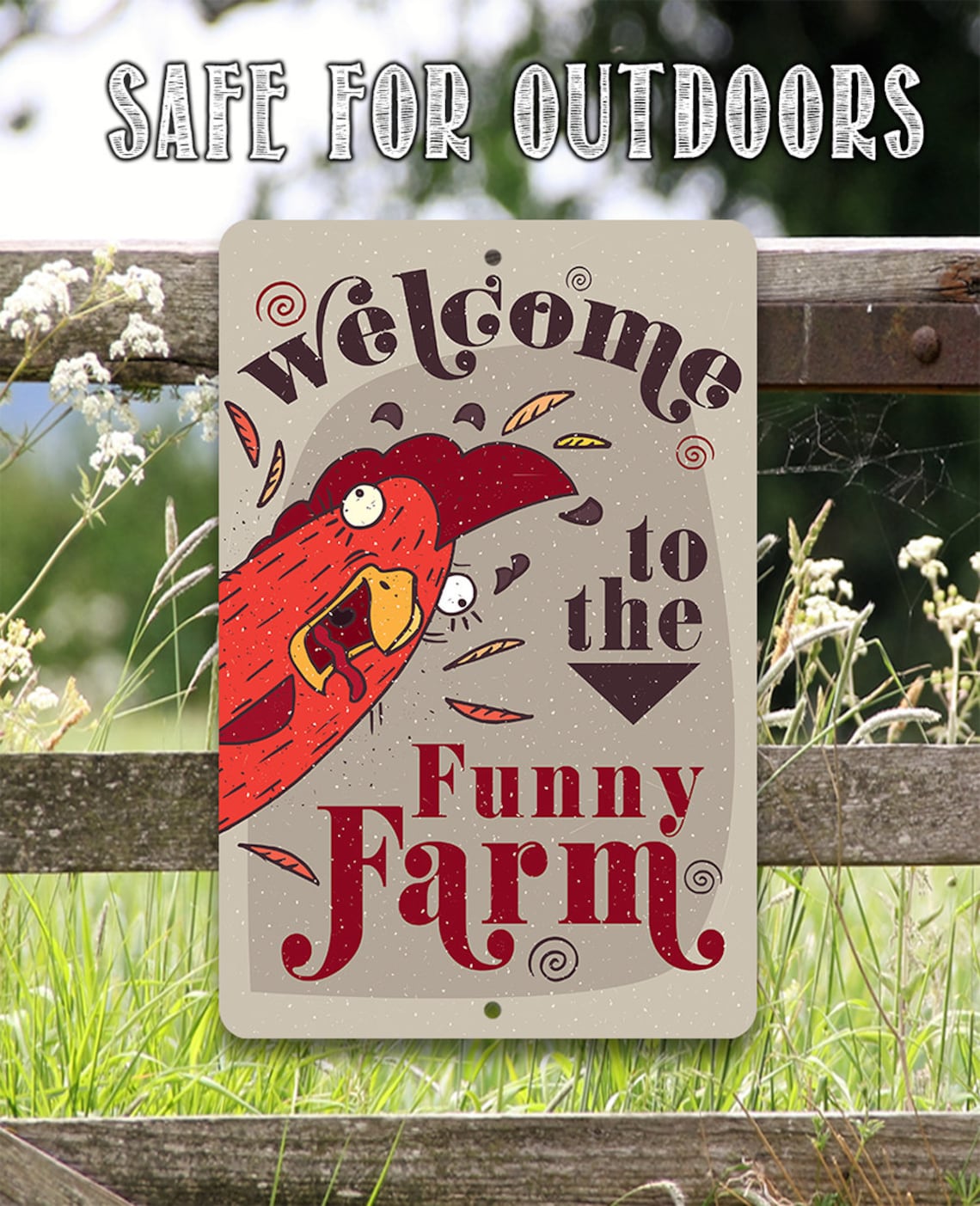 Tin Funny Farm Metal Sign 8x12 or | Etsy