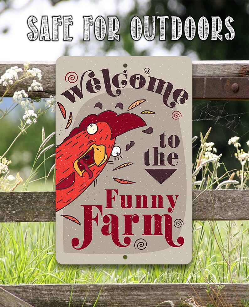 Tin Funny Farm Metal Sign 8x12 or - Etsy