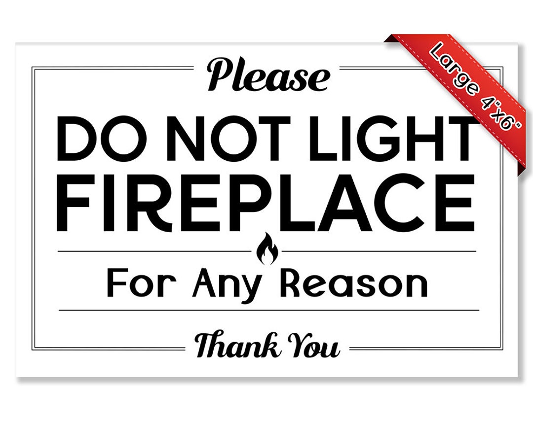 Airbnb Essentials for Hosts Do Not Light Fireplace 4x6 Acrylic Sign W ...