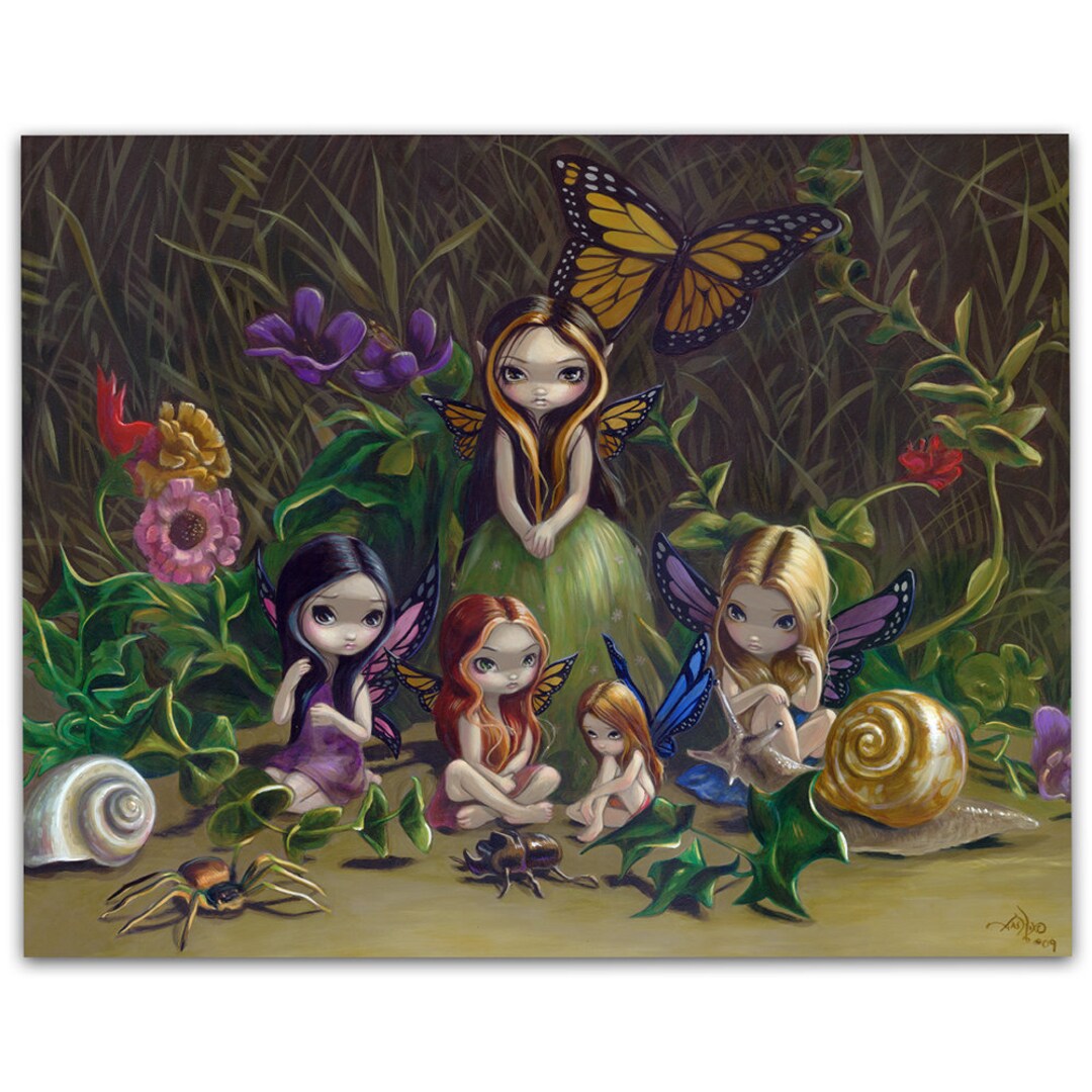 Strangeling A Gathering of Fairies Gothic 11x14 Unframed Boho Magical ...