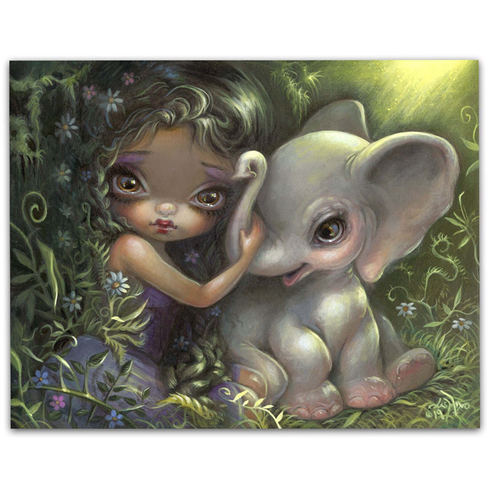 Strangeling Elephant Friend Gothic 11x14 Unframed Boho - Etsy