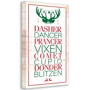 Large Canvas Dasher Dancer Prancer Stretched on Wood Frame great ...